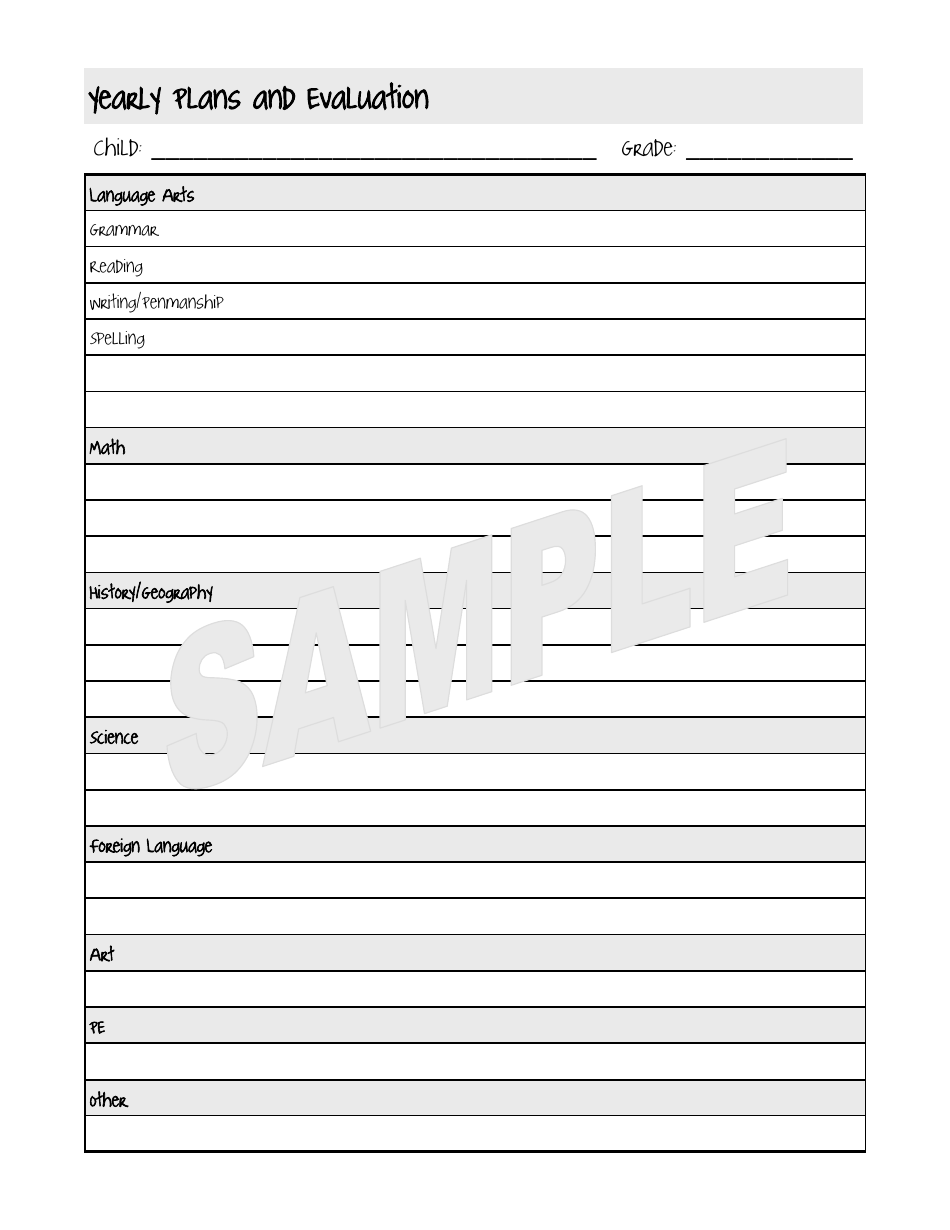 Sample Weekly Homeschool Planner Download Printable PDF | Templateroller