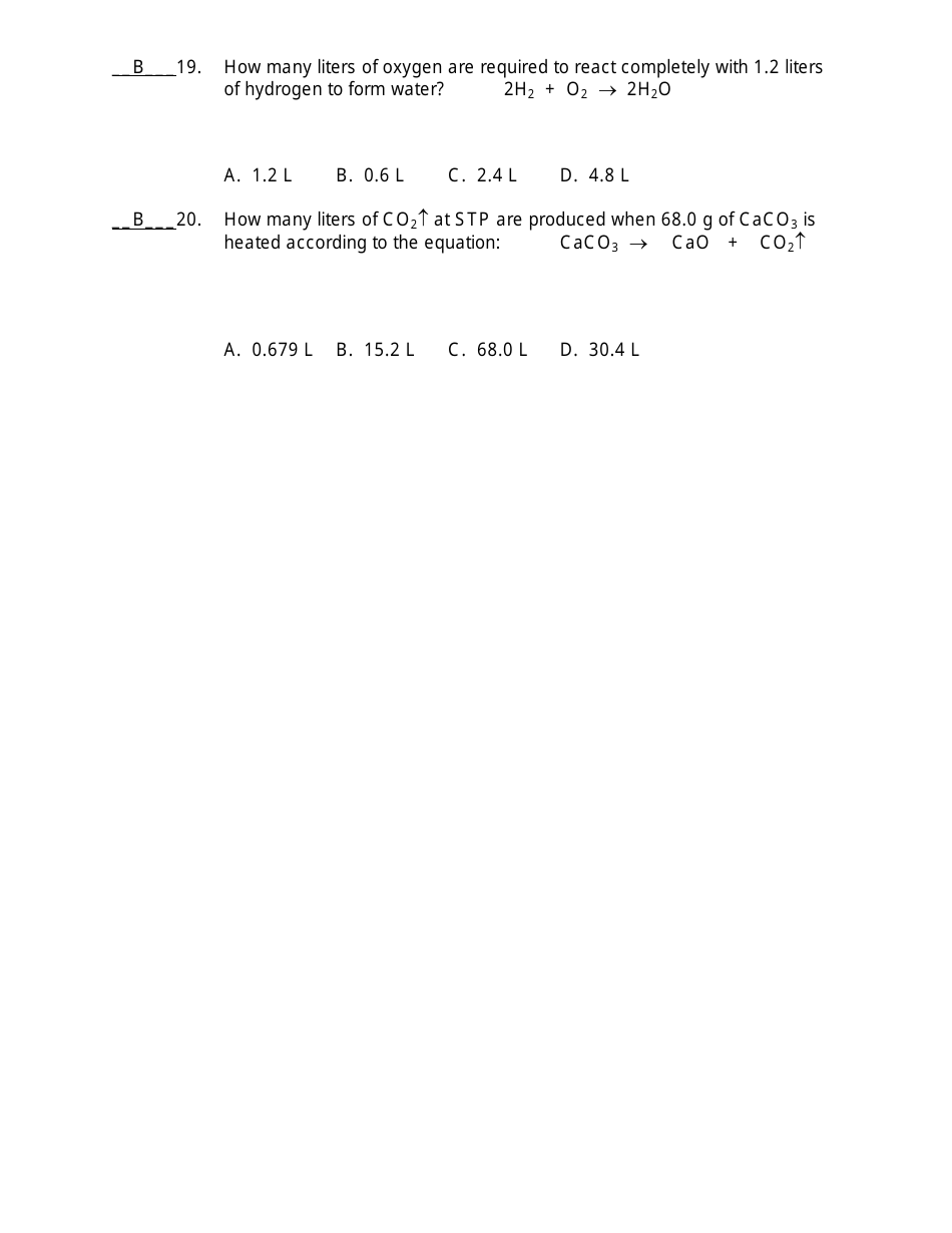 Unit 08 Stoichiometry Worksheet 1 With Answer Key Download