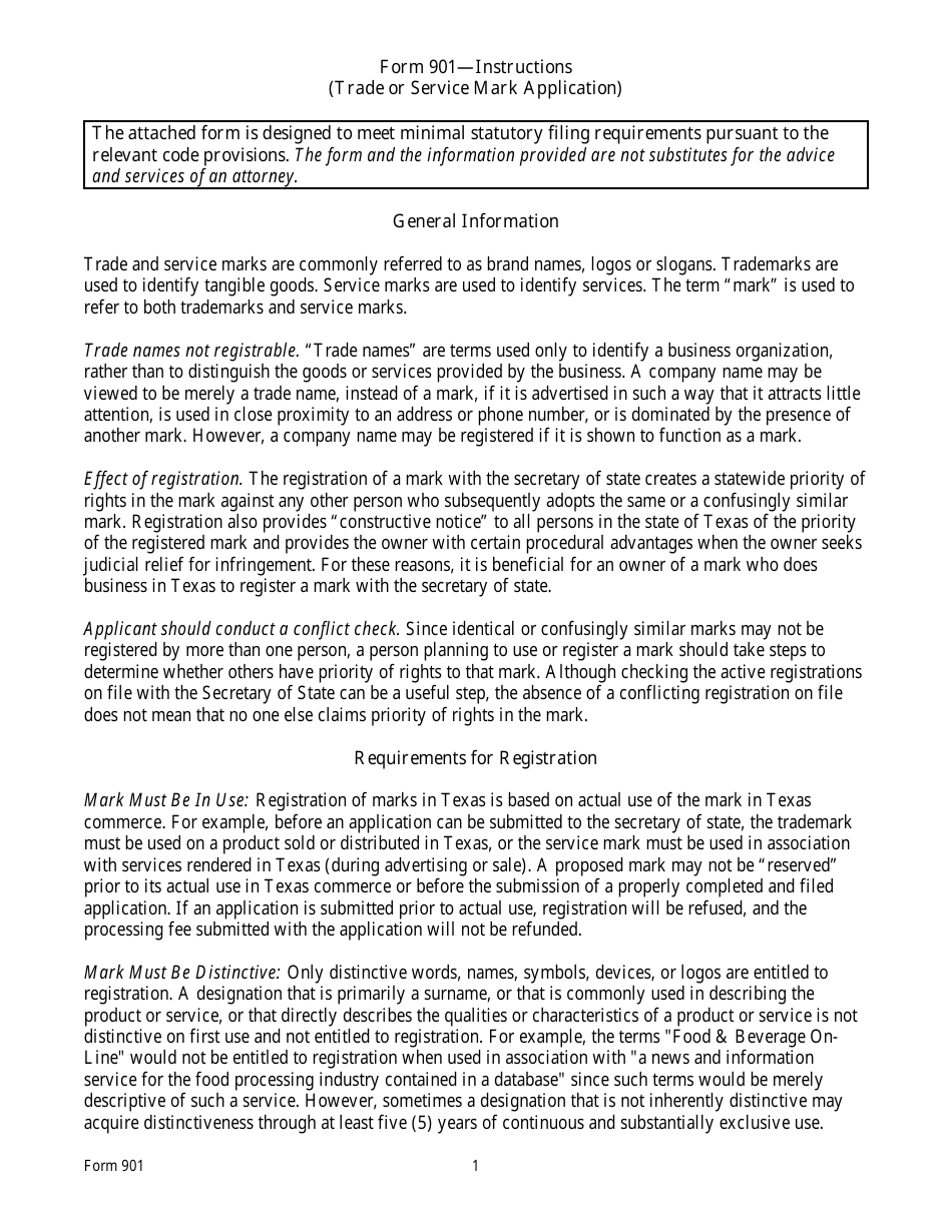 Form 901 - Fill Out, Sign Online and Download Fillable PDF, Texas ...