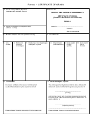 Form A Download Fillable PDF or Fill Online Generalized System of ...