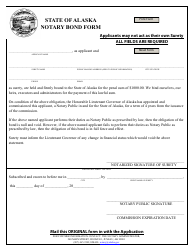 Alaska Notary Bond Form Download Fillable PDF | Templateroller