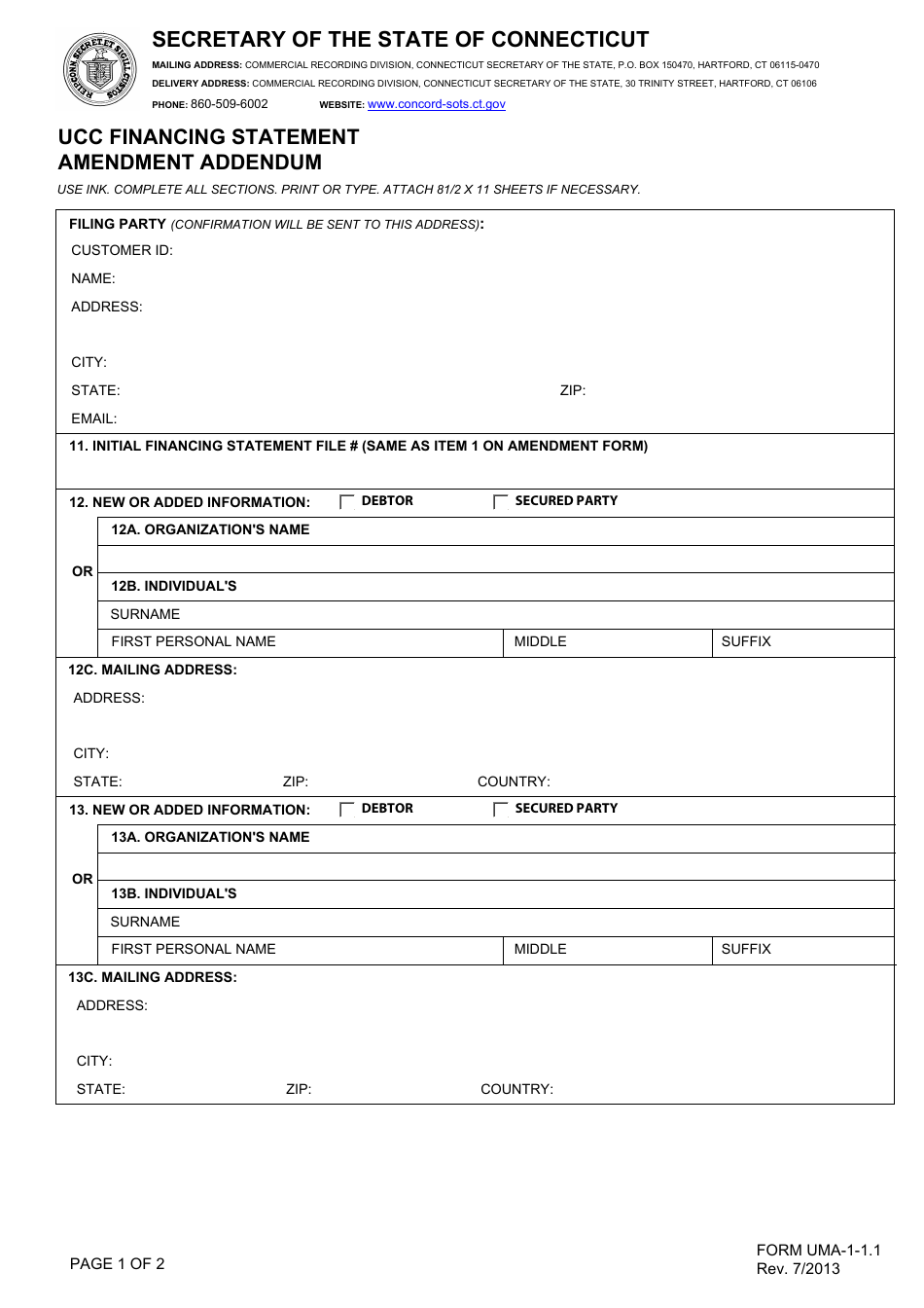 Form UMA-1-1.1 - Fill Out, Sign Online and Download Fillable PDF ...