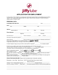 Application for Employment - Jiffy Lube - Fill Out, Sign Online and ...
