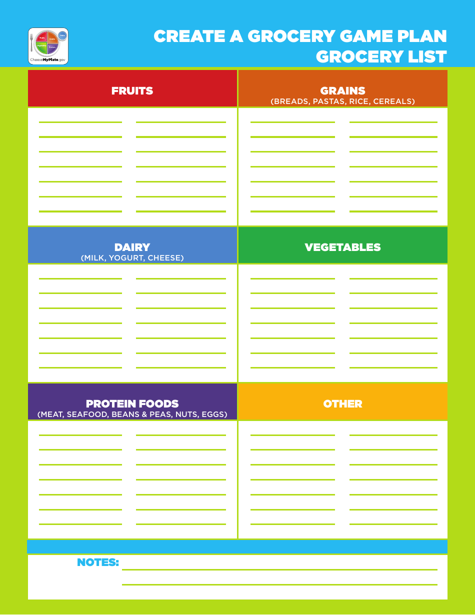 Grocery Game Plan Grocery List Template Download Fillable PDF ...