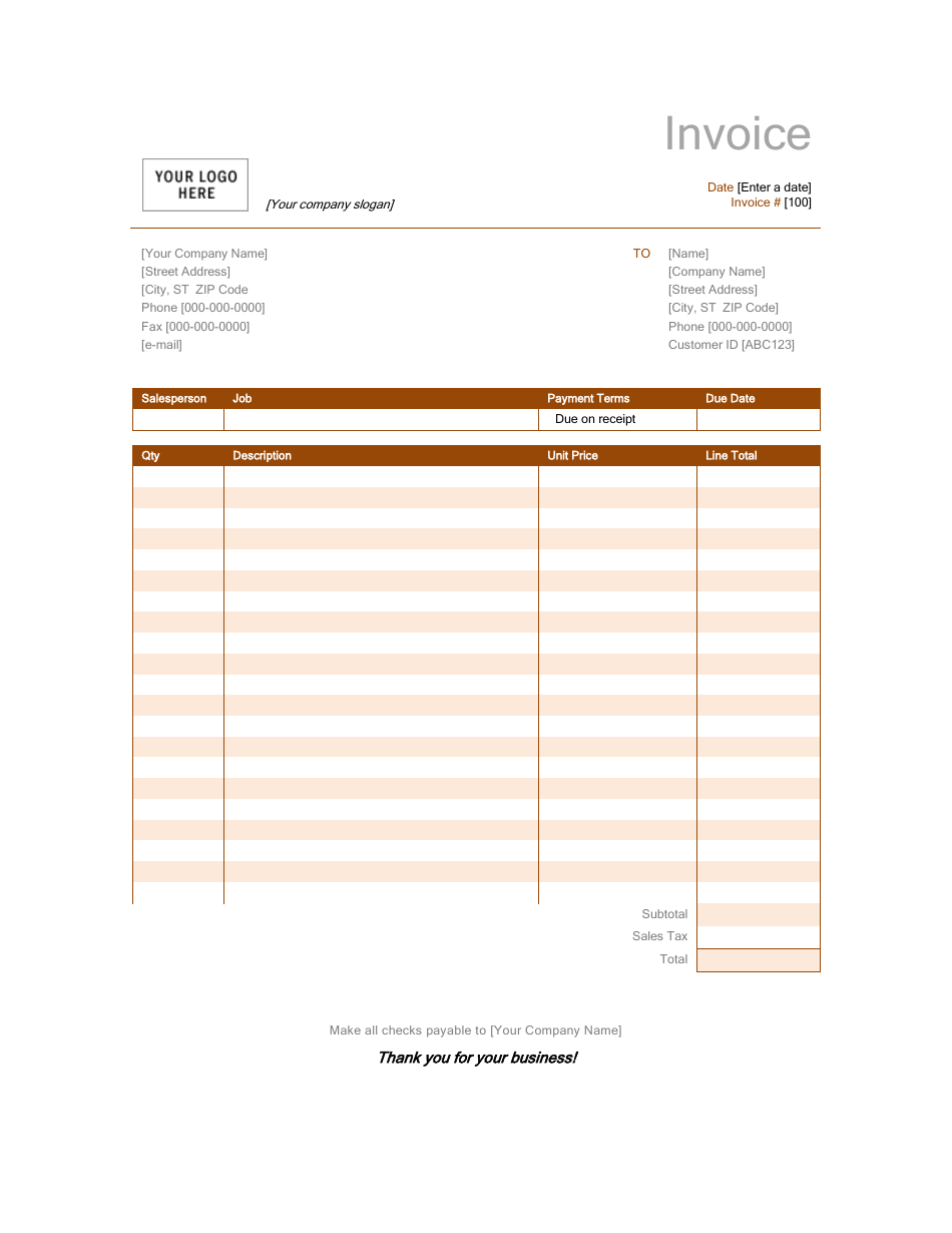 Brown Business Invoice Template - Fill Out, Sign Online and Download ...