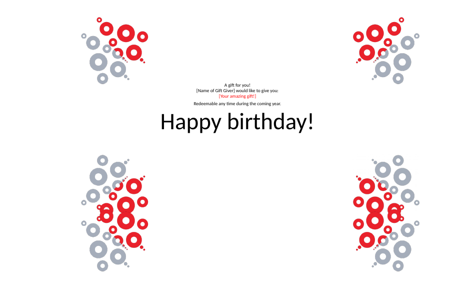 Birthday Coupon Template Varicolored Download Printable PDF 
