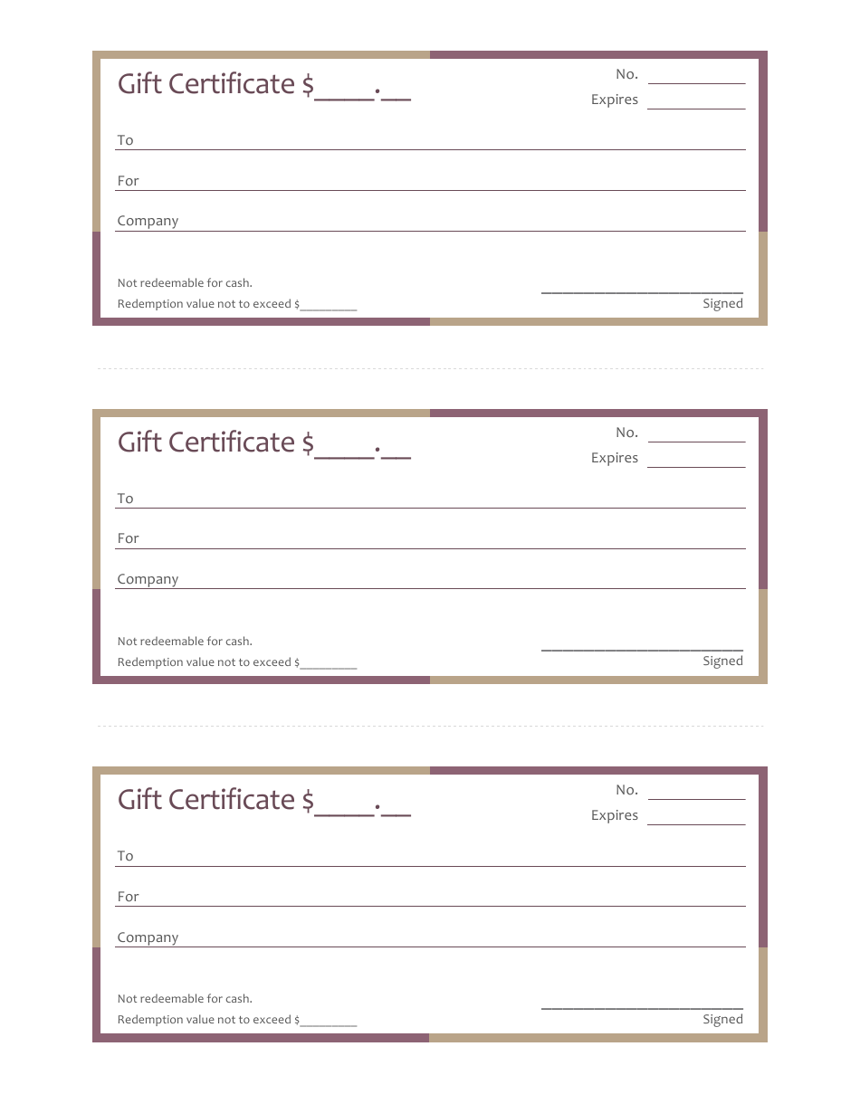 Gift Certificate Template - Brown and Red Download Fillable PDF ...