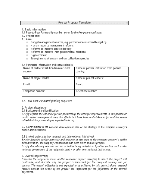 Project Proposal Template Eleven Points Download Printable PDF 