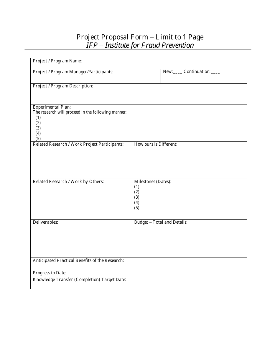 Project Proposal Template -institute for Fraud Prevention Download ...