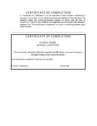Sample Certificate of Completion Download Printable PDF | Templateroller