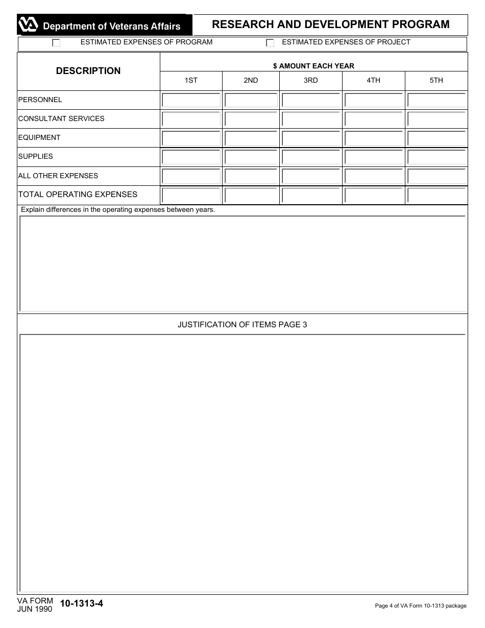 VA Form 10-1313-4 - Fill Out, Sign Online and Download Fillable PDF ...