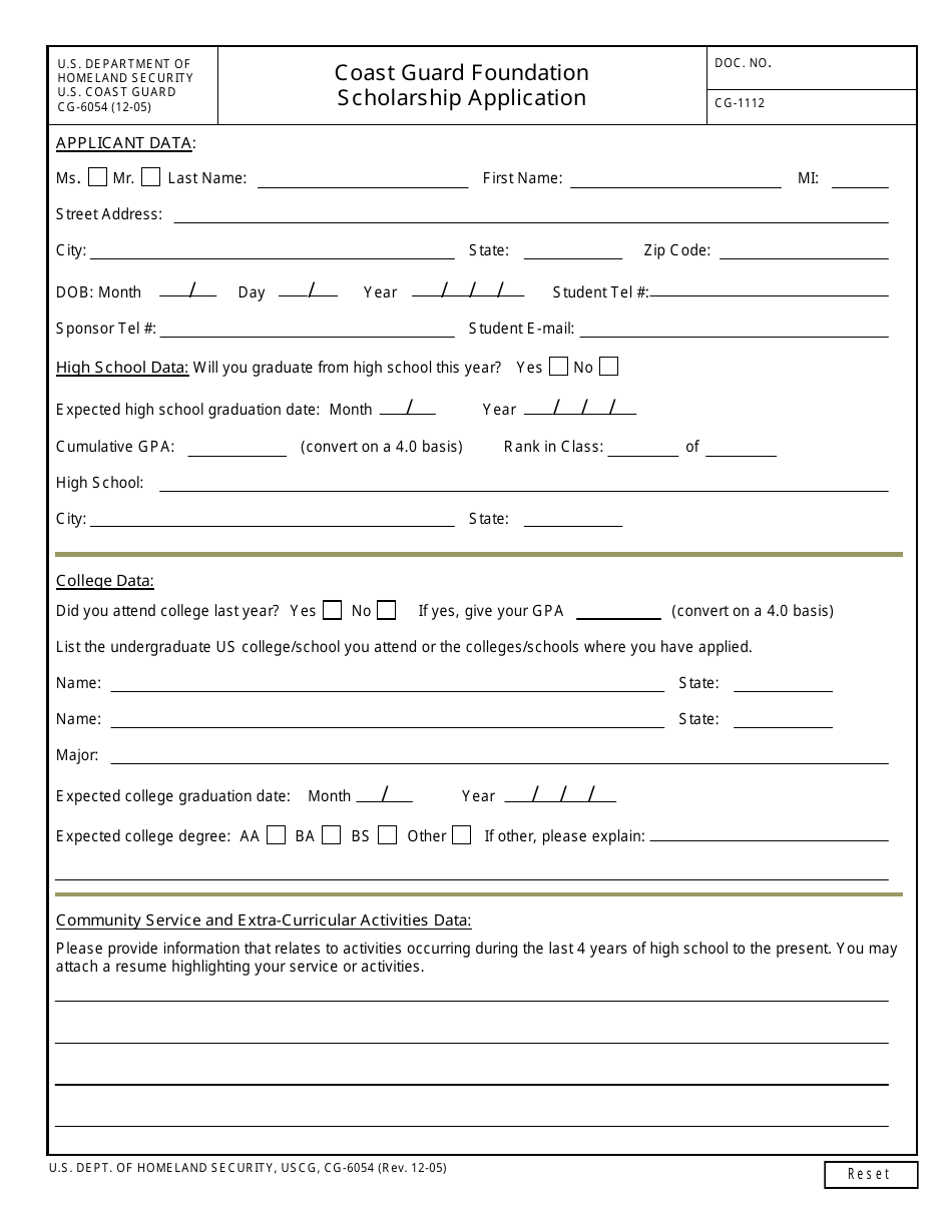 Form CG-6054 - Fill Out, Sign Online and Download Fillable PDF ...