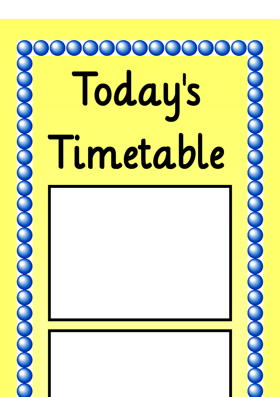 Today's Timetable Schedule Template - Yellow Download Printable PDF ...