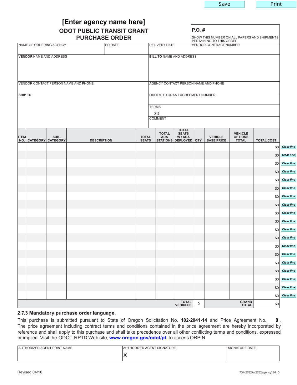 Form 734-2762A - Fill Out, Sign Online and Download Fillable PDF ...