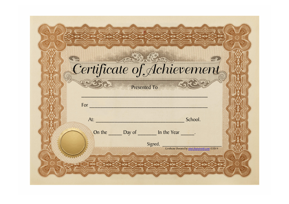 Blank Certificate Of Achievement