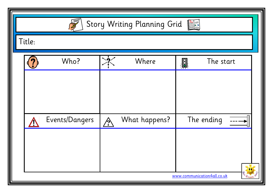 Story Writing Planning Grid Template Download Printable PDF 