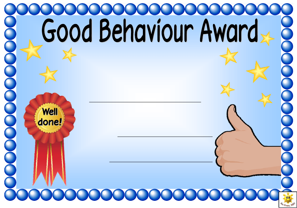 Good Behaviour Award Certificate Template Download Printable PDF ...