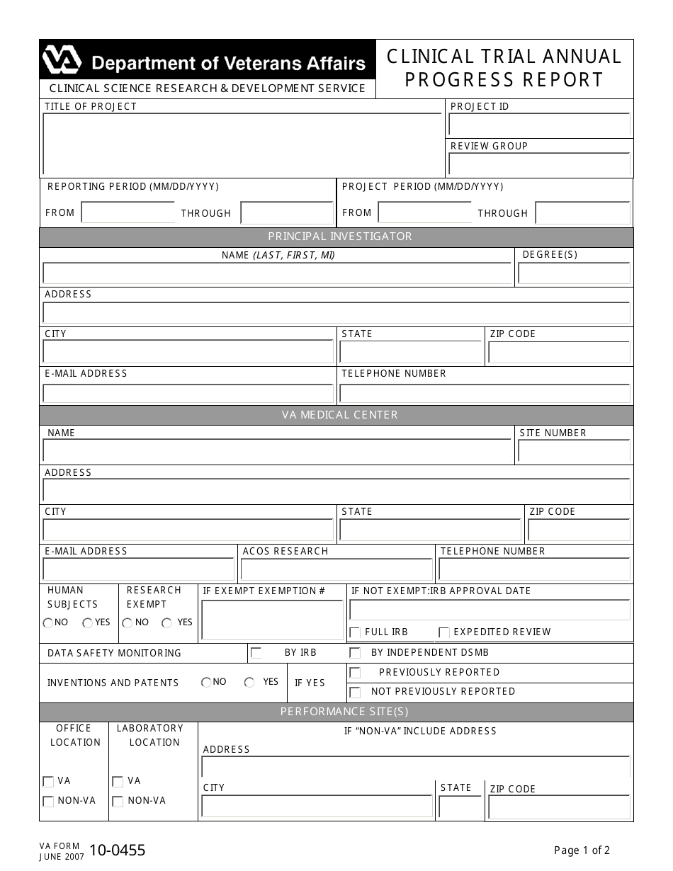 VA Form 10-0455 - Fill Out, Sign Online and Download Fillable PDF ...