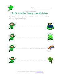 St. Patrick's Day Tracing Lines Worksheet Download Printable PDF ...
