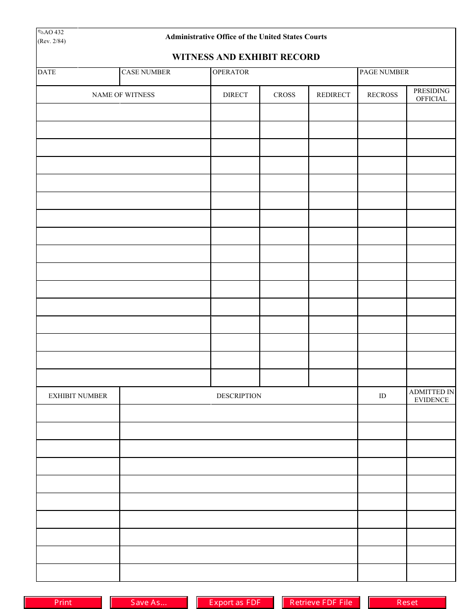 Form AO432 - Fill Out, Sign Online and Download Fillable PDF ...