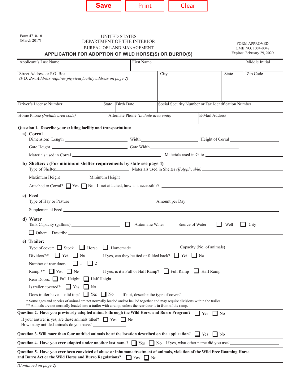 Form 4710-10 - Fill Out, Sign Online and Download Fillable PDF ...