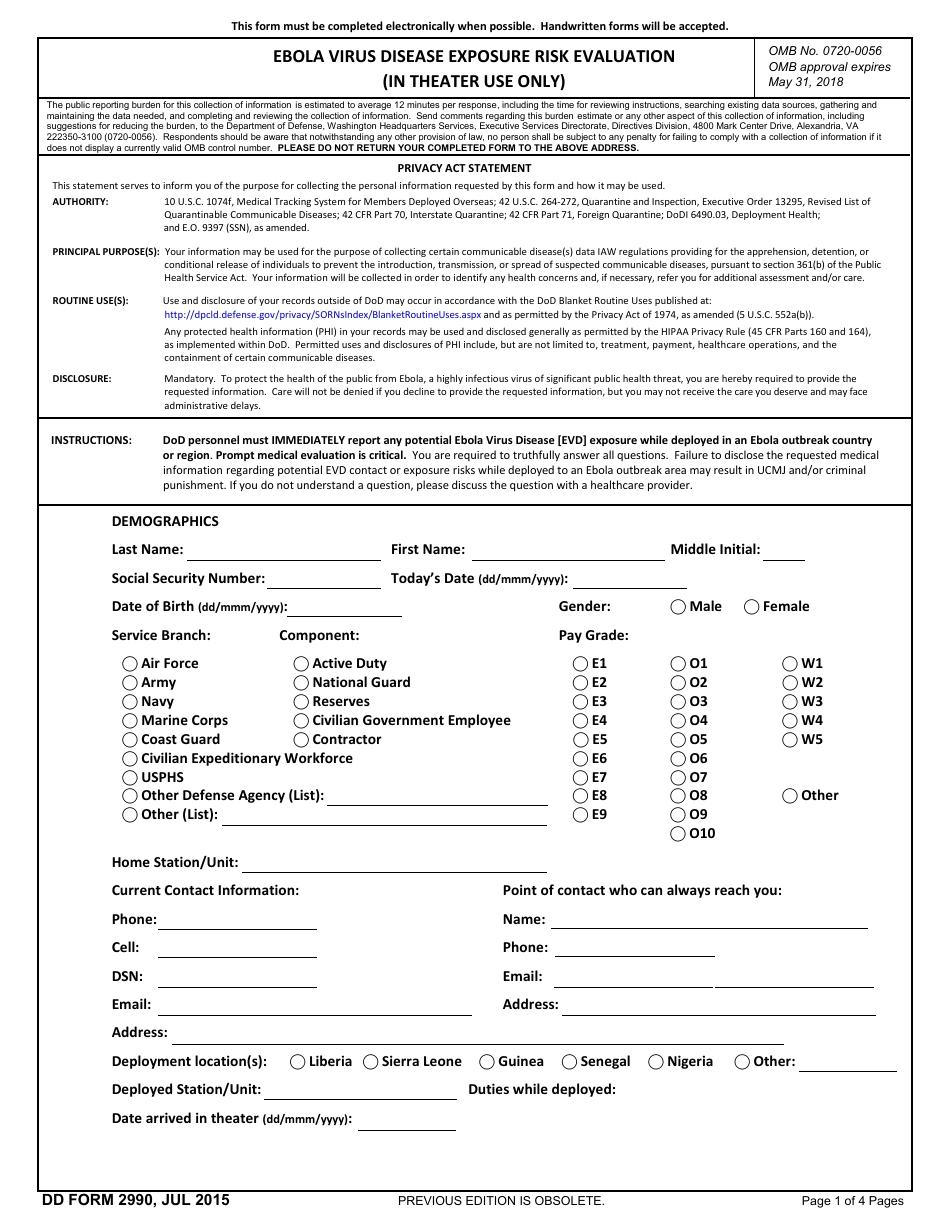 DD Form 2990 - Fill Out, Sign Online and Download Printable PDF ...