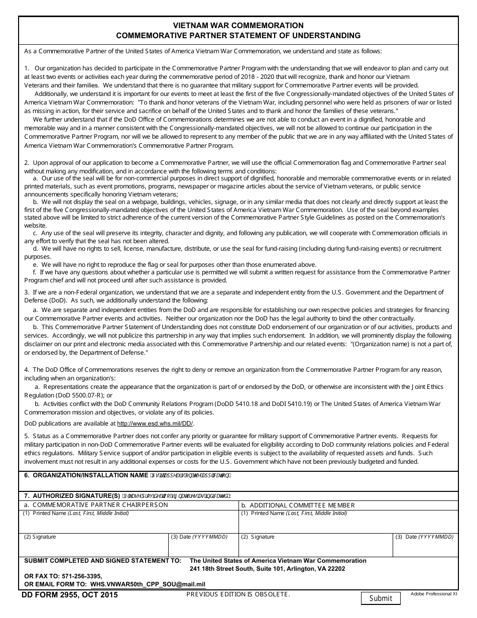 DD Form 2955 - Fill Out, Sign Online and Download Fillable PDF ...