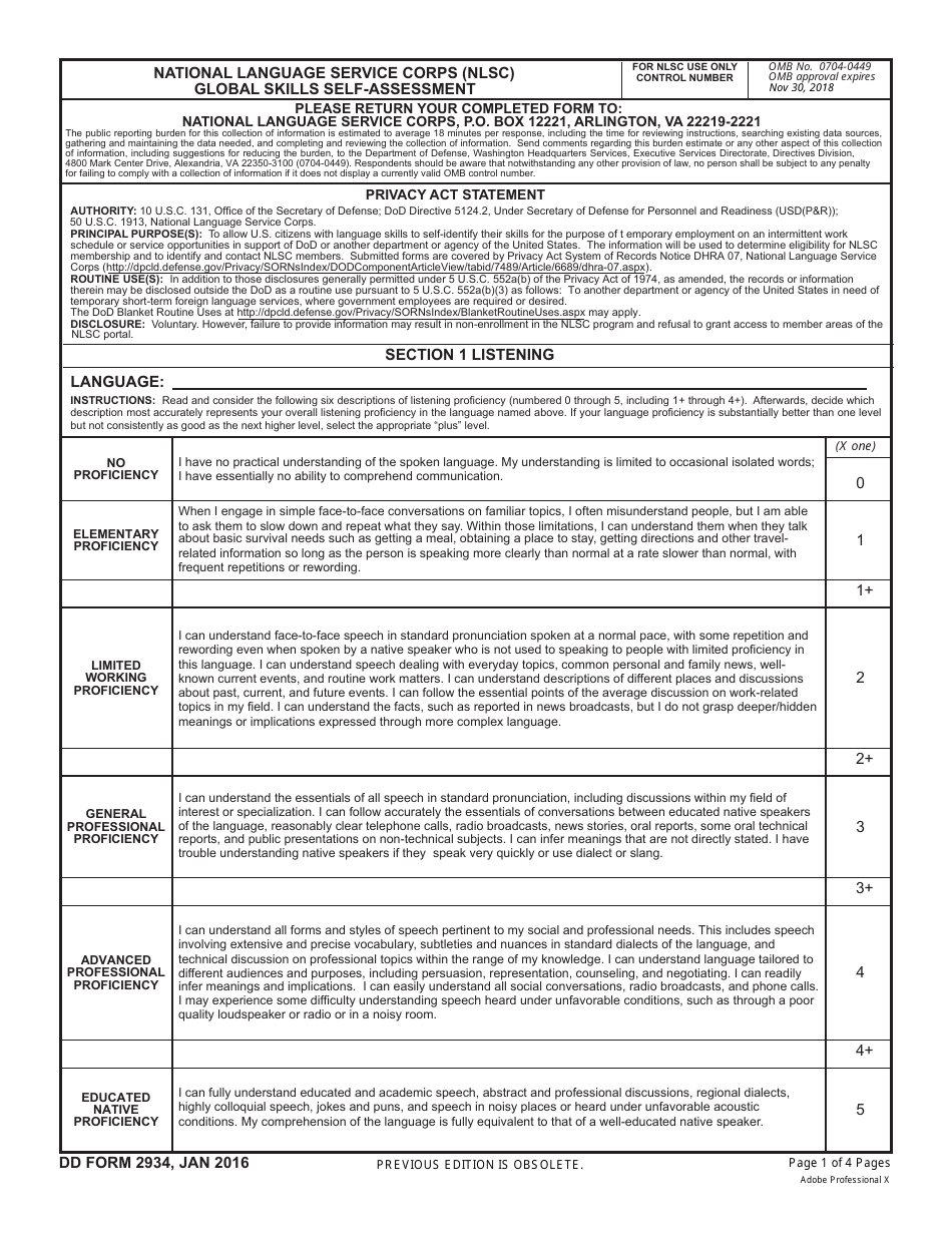 DD Form 2934 - Fill Out, Sign Online and Download Fillable PDF ...