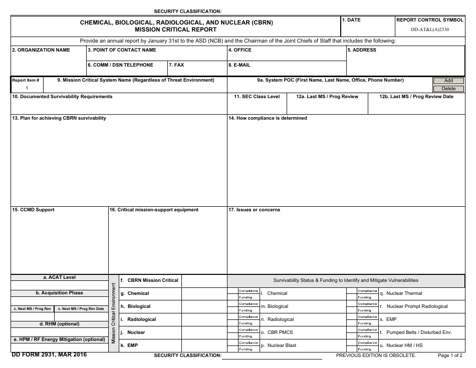 DD Form 2931 - Fill Out, Sign Online and Download Fillable PDF ...