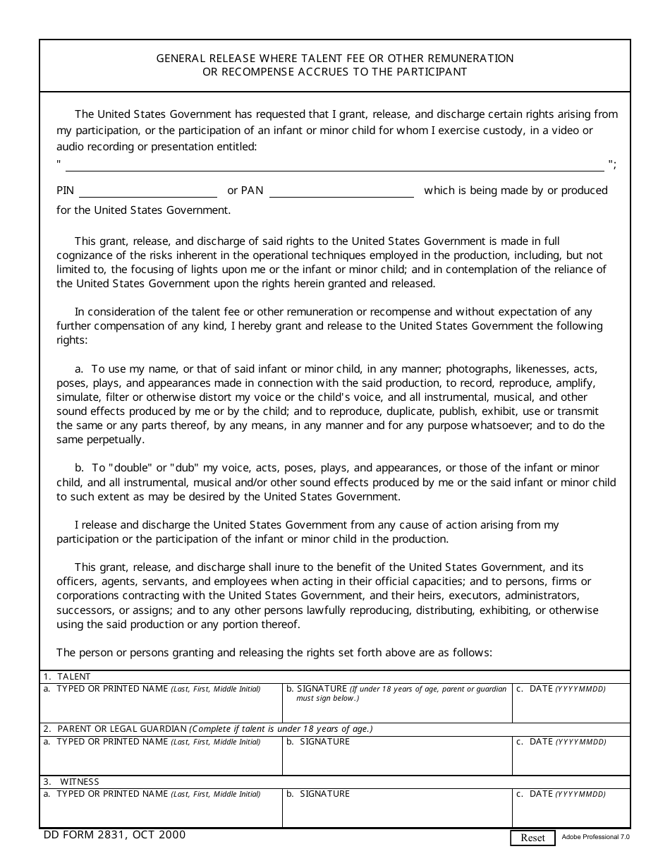 DD Form 2831 - Fill Out, Sign Online and Download Fillable PDF ...