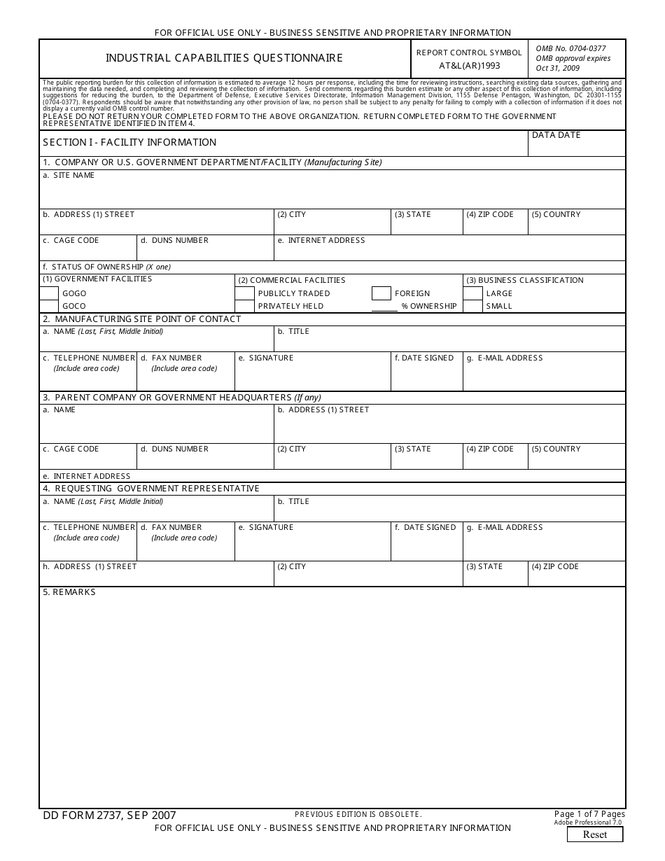 DD Form 2737 - Fill Out, Sign Online and Download Fillable PDF ...