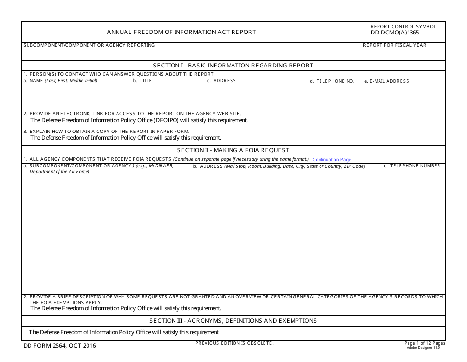 DD Form 2564 - Fill Out, Sign Online and Download Fillable PDF ...