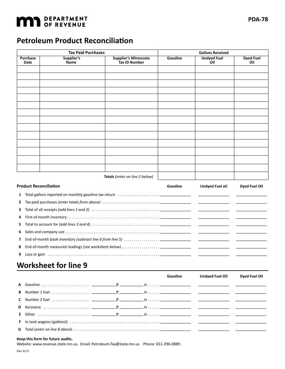 Form PDA-78 - Fill Out, Sign Online and Download Fillable PDF ...
