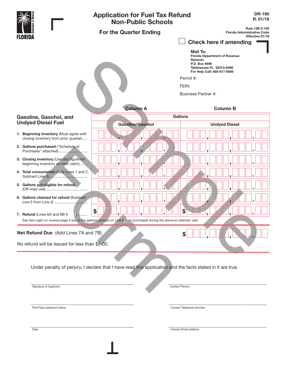 Sample Form DR-190 - Fill Out, Sign Online and Download Printable PDF ...