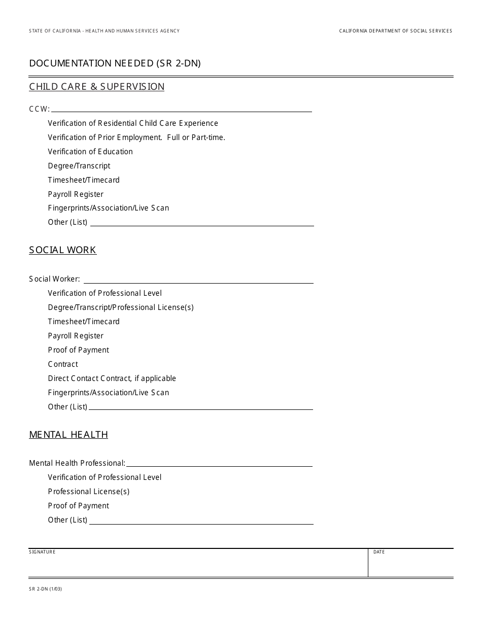 Form SR2-DN - Fill Out, Sign Online and Download Fillable PDF ...