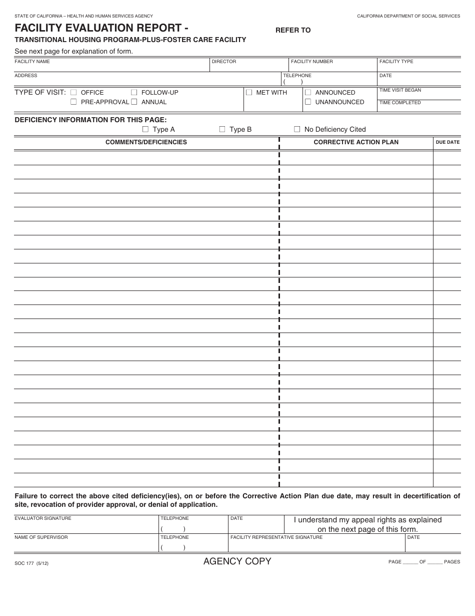 Form SOC177 - Fill Out, Sign Online and Download Fillable PDF ...