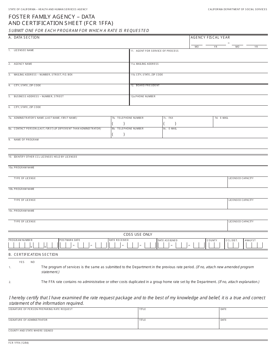 Form FCR1FFA - Fill Out, Sign Online and Download Fillable PDF ...