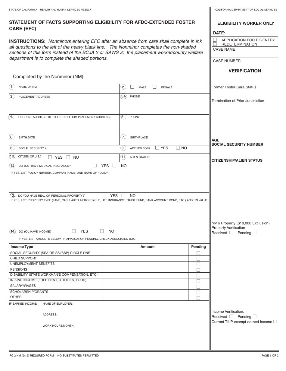 Form FC2 NM - Fill Out, Sign Online and Download Fillable PDF ...