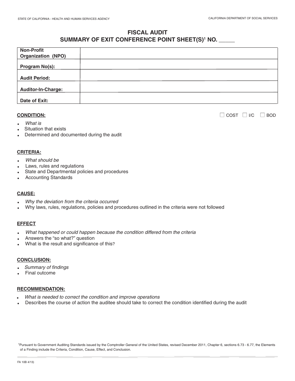 Form FA10B - Fill Out, Sign Online and Download Fillable PDF ...