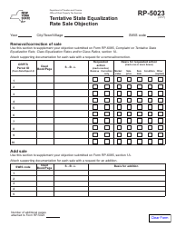Form RP-5023 Download Fillable PDF or Fill Online Tentative State ...