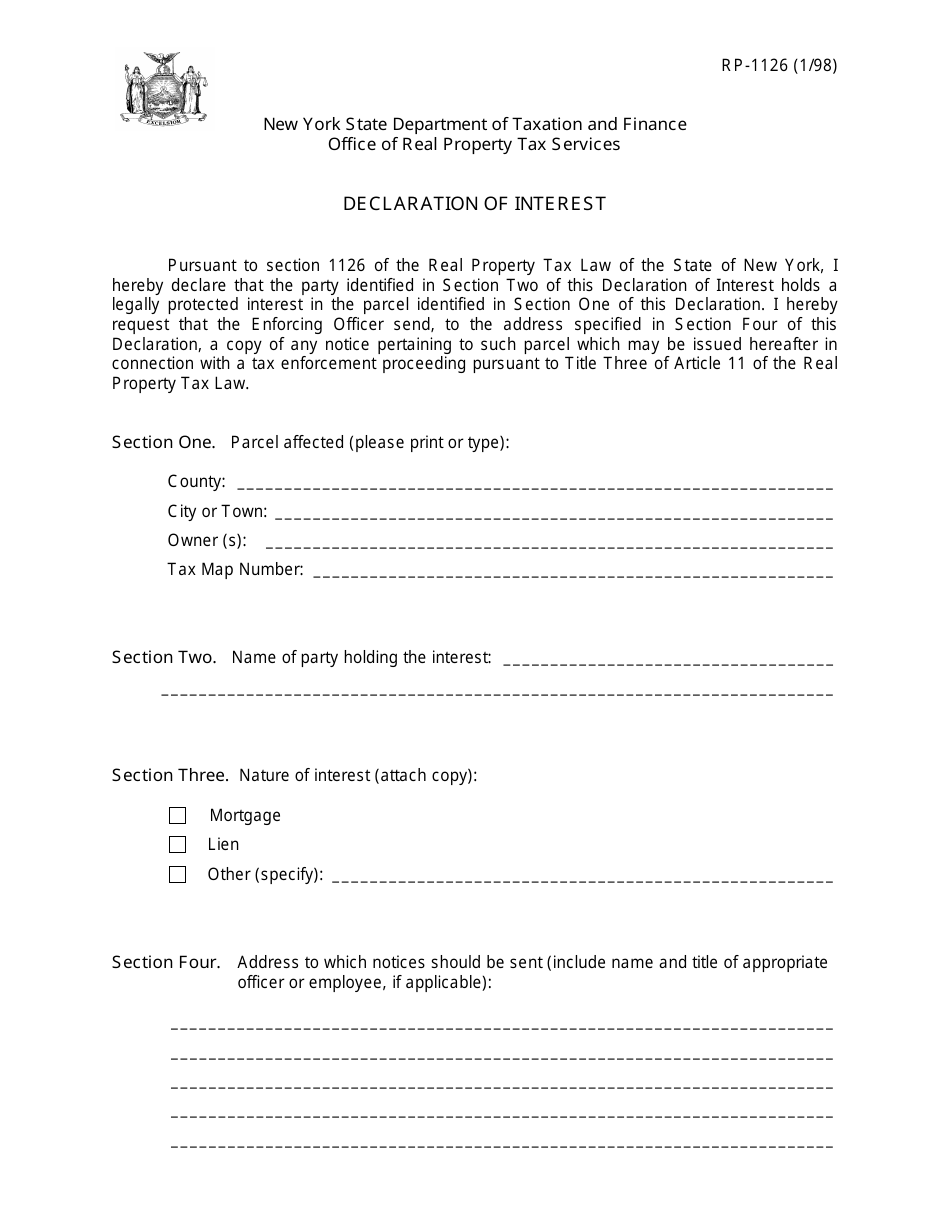 2022 Declaration Of Interest Form Fillable Printable Pdf And Forms Picture