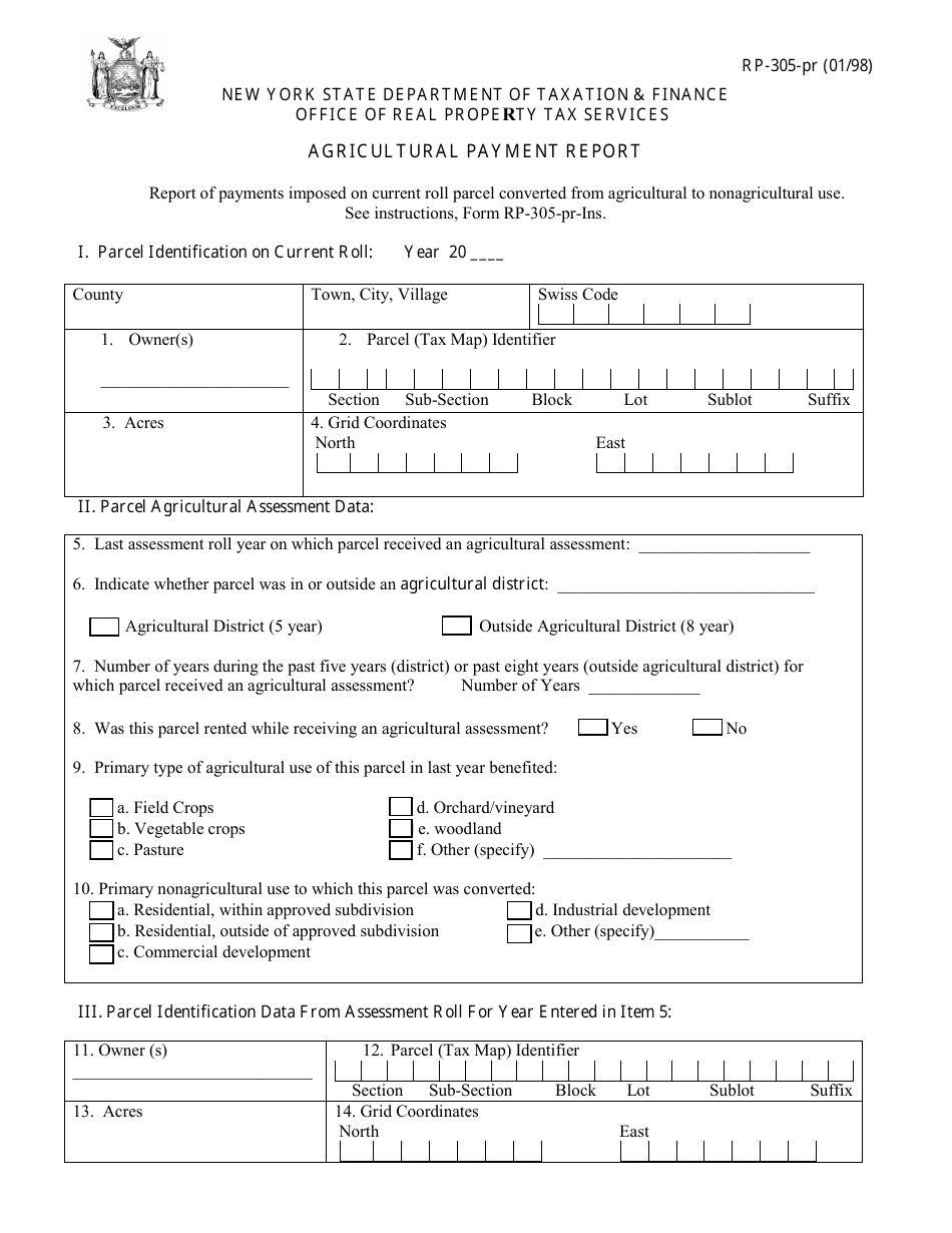 Form RP-305-PR - Fill Out, Sign Online and Download Fillable PDF, New ...