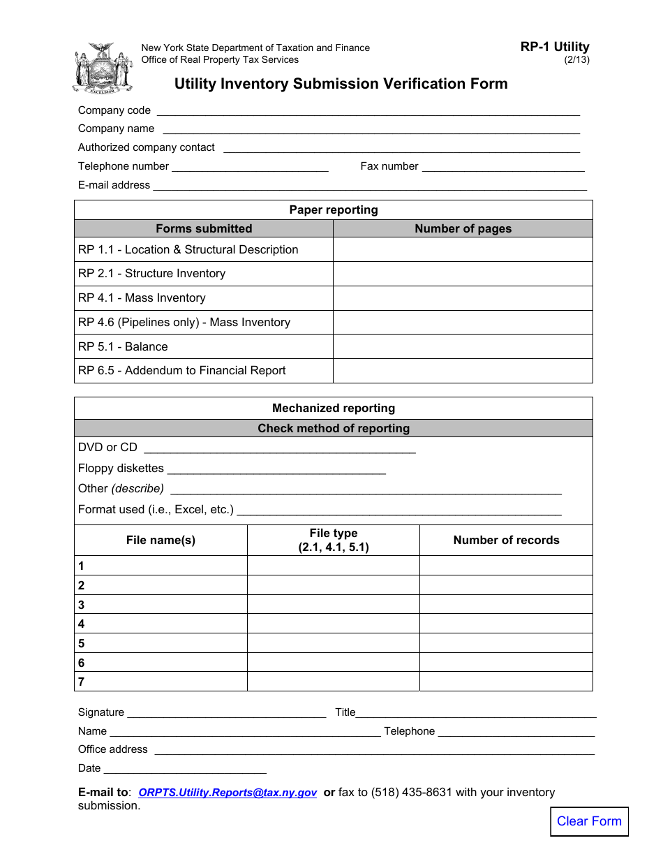 Form RP-1 UTILITY - Fill Out, Sign Online and Download Fillable PDF ...