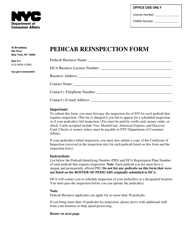 New York City Pedicab Reinspection Form Download Printable PDF ...