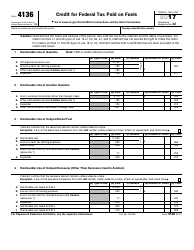 Download Instructions for IRS Form 4136 Credit for Federal Tax Paid on ...