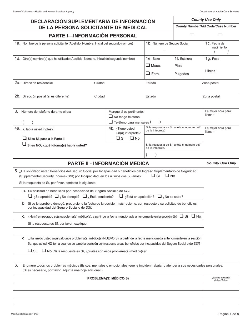 Formulario MC223 - Fill Out, Sign Online and Download Printable PDF ...