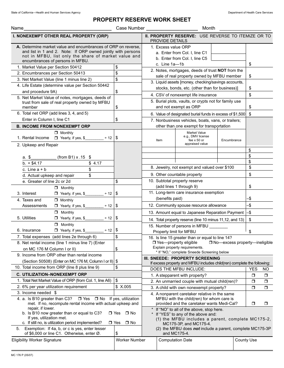 Form MC176 P - Fill Out, Sign Online and Download Printable PDF ...