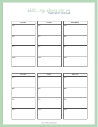 Primetime Tv Schedule Template Download Printable PDF | Templateroller