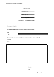 Medical Absence Note Form Download Printable PDF | Templateroller