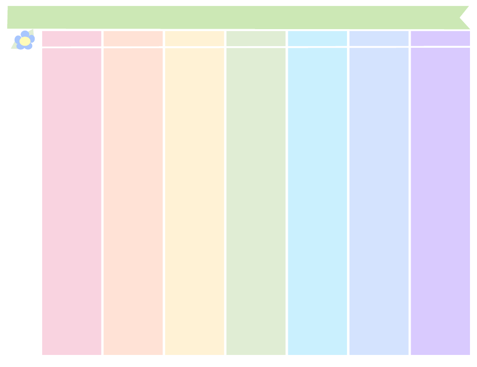 Rainbow Weekly Schedule Template Download Printable PDF | Templateroller